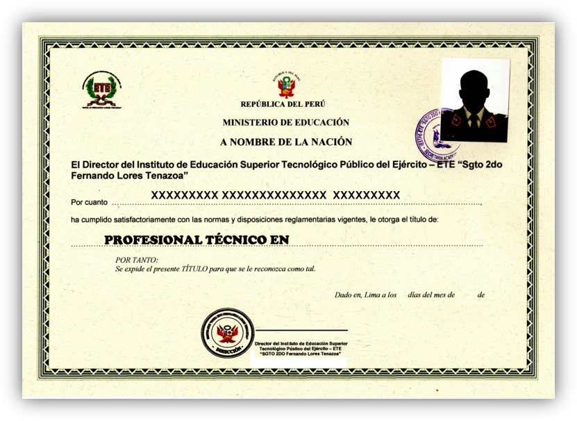 DIPLOMAS - Instituto de Educación Superior Tecnológico Público del Ejército